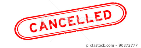 Grunge red cancelled word rubber seal stamp on... - Stock Illustration ...
