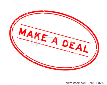 Grunge red make a deal word oval rubber seal... - Stock Illustration ...