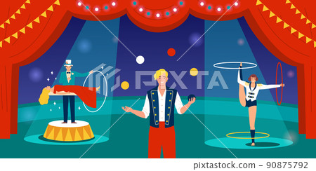Circus Flat Composition - Stock Illustration [90875792] - PIXTA