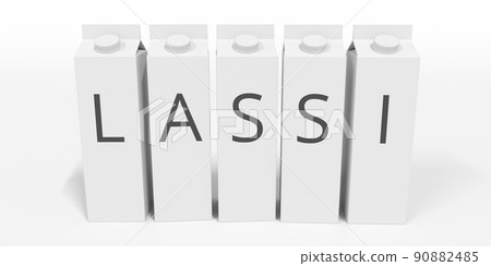 Paper boxes with LASSI text. 3D rendering - Stock Illustration ...