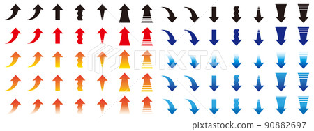 Arrow ascending and descending icon set - Stock Illustration [90882697 ...