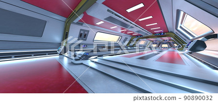 Scenery inside the spacecraft - Stock Illustration [90890032] - PIXTA