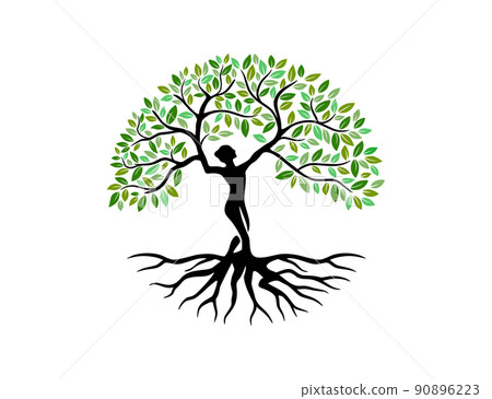 Abstract Human tree logo. Unique Tree Vector... - Stock Illustration ...