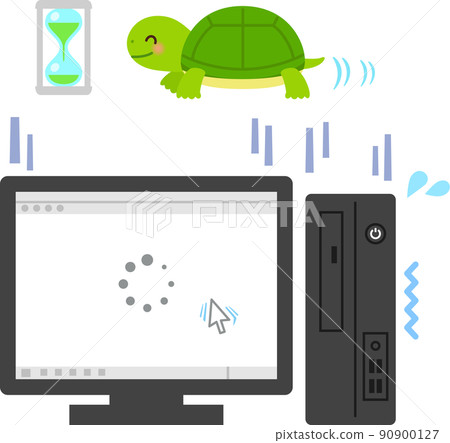 Slow desktop computer - Stock Illustration [90900127] - PIXTA