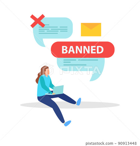 Internet Chat Banned Composition - Stock Illustration [90913448] - PIXTA