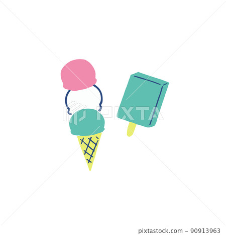 Let's cool off with ice cream in the hot summer... - Stock Illustration ...
