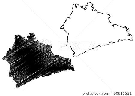 Rewa district (Madhya Pradesh State, Rewa... - Stock Illustration ...