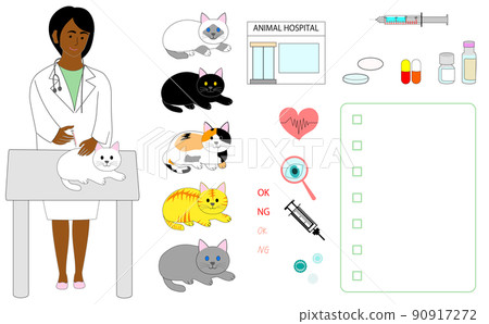 FVRCP, rabies, cat leukemia Veterinary black... - Stock Illustration ...