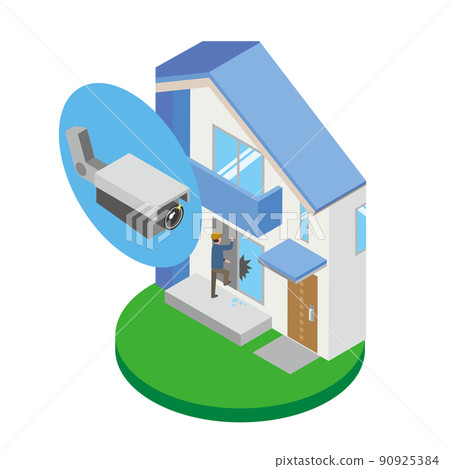 Sneak damage and security cameras - Stock Illustration [90925384] - PIXTA