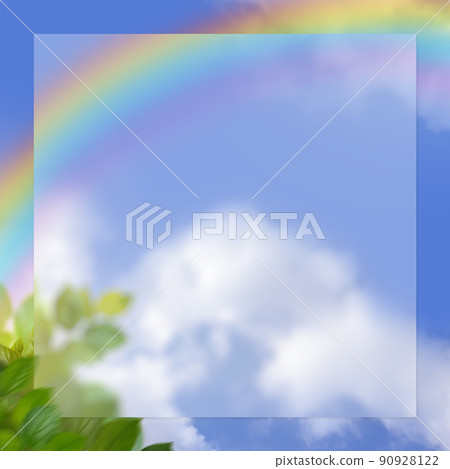 Rainbow and sky frame - Stock Illustration [90928122] - PIXTA