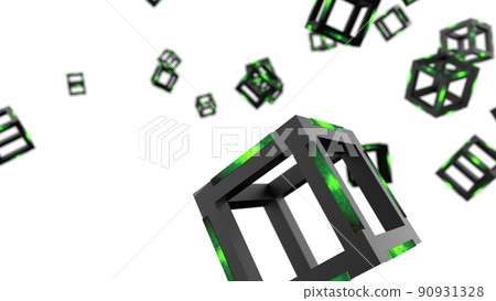 Bitcoin blockchain 3D concept illustration - Stock Illustration ...