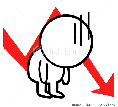 Sales down illustration of two white people - Stock Illustration ...