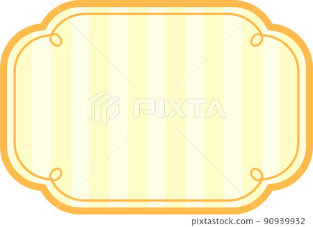 Label rounded corner stripe yellow - Stock Illustration [90939932] - PIXTA