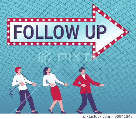 Hand writing sign Follow Up. Word for... - Stock Illustration [90941842 ...