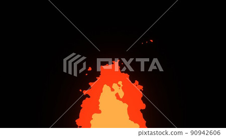 Flame comic style illustration, black background - Stock Illustration ...