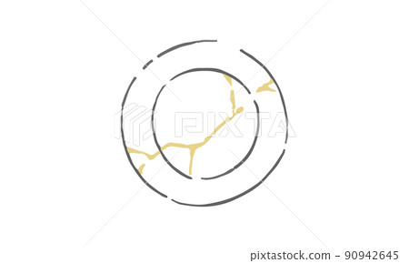 Line drawing illustration of plate Kintsugi - Stock Illustration ...