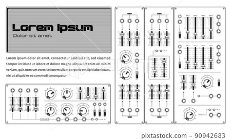 Modular synthesizer interface line drawing - Stock Illustration ...