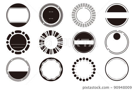 12 types of circular frame set black - Stock Illustration [90948009 ...
