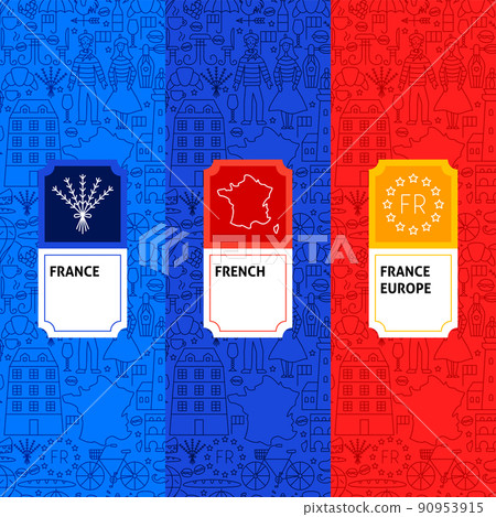 France Package Labels - Stock Illustration [90953915] - PIXTA