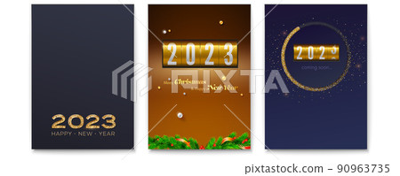 Set of posters. Countdown to 2023 New Year. - Stock Illustration ...