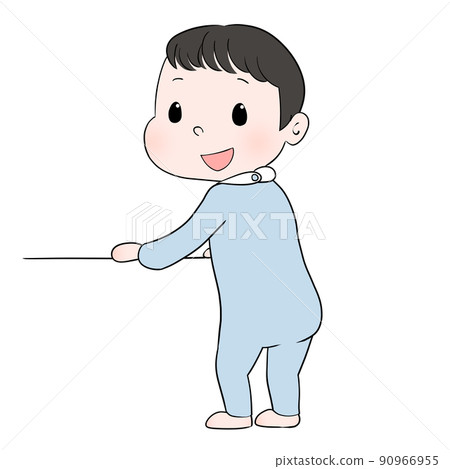 Illustration of a baby standing up - Stock Illustration [90966955] - PIXTA