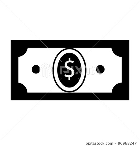 A stack of cash money or dollar bills outline... - Stock Illustration ...