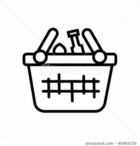 Food hamper icon. Outline Food hamper vector... - Stock Illustration ...