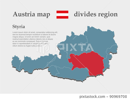 Vector map Austria, region Styria - Stock Illustration [90969708] - PIXTA