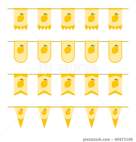 Set of colored Flags with Lemon-插圖素材 [90973106] - PIXTA圖庫