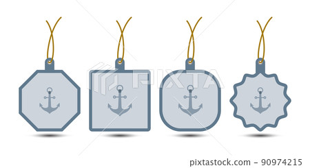Set of Anchor tags with cord - Stock Illustration [90974215] - PIXTA