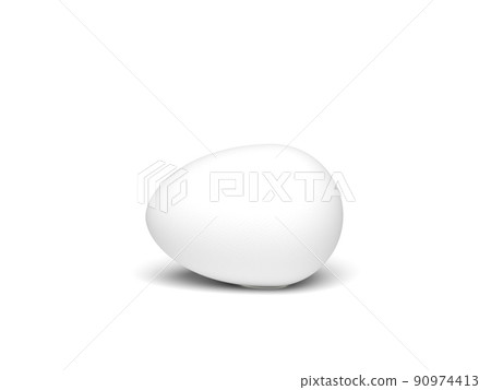 White egg 3D illustration sideways - Stock Illustration [90974413] - PIXTA