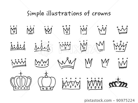 Rough hand-painted crown illustration - Stock Illustration [90975224 ...