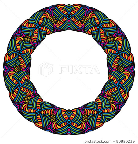 Circle decorative line art frame for design... - Stock Illustration ...