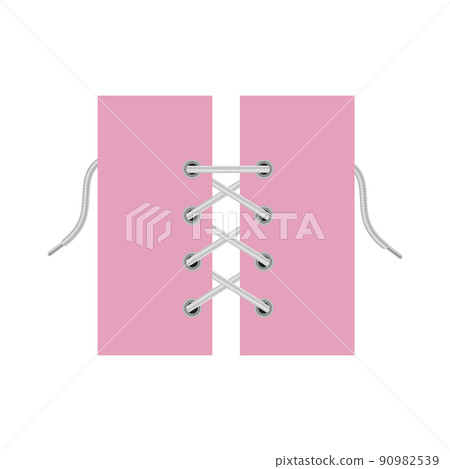 Laces inserted in eyelets on shoes or corset,... - Stock Illustration ...