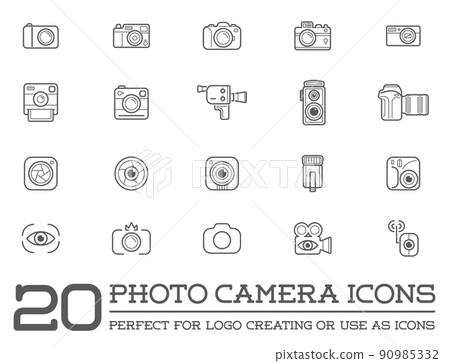 Set of Vector Photo Camera Photography Elements... - Stock Illustration ...