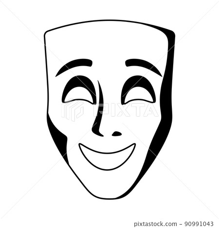 Illustration of comedy mask. Traditional... - Stock Illustration ...