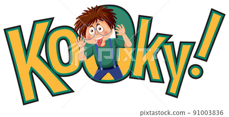 Playful cartoon character with kooky word... - Stock Illustration ...
