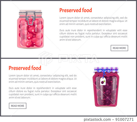 Preserved Food Posters Plums Vector Illustration - Stock Illustration ...