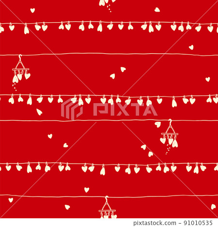 Cute heart-shaped line pattern, - Stock Illustration [91010535] - PIXTA