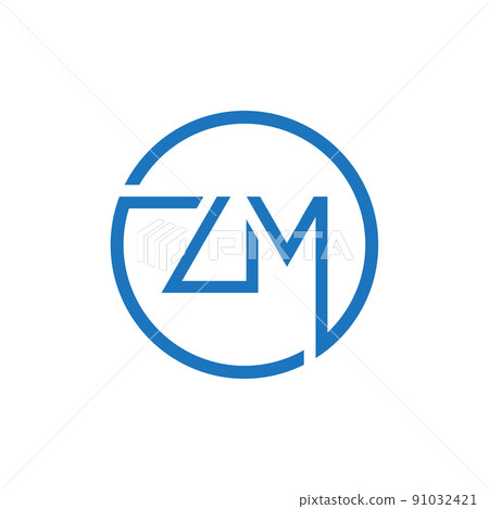 ZM Logo Design Vector Template. Initial Circle... - Stock Illustration ...