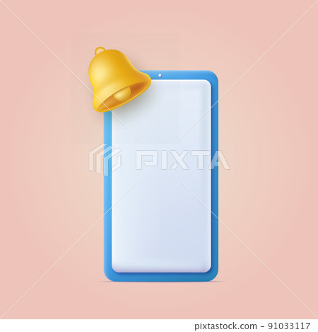 3d smartphone with reminder concept. Vector - Stock Illustration ...