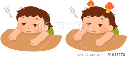 Lethargic girl_2 pattern - Stock Illustration [91053678] - PIXTA