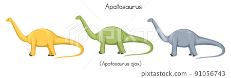 Apatosaurus in three colors - Stock Illustration [91056743] - PIXTA