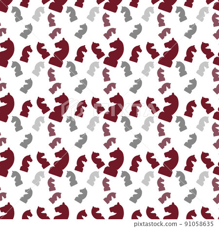 Chess knight seamless pattern. Black and white... - Stock Illustration ...