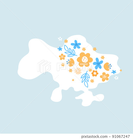 Vector map of Ukraine with flowers on blue... - Stock Illustration ...