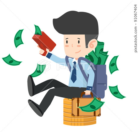 businessman With Money Gun Cartoon concept - Stock Illustration ...