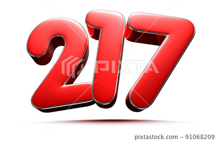 Number 217 red.-插圖素材 [91068209] - PIXTA圖庫