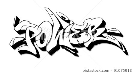 Power font in graffiti style. Vector illustration. - Stock Illustration ...