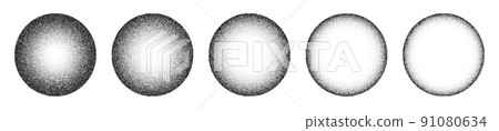 Circle noise texture dotwork grain 3D sphere... - Stock Illustration ...