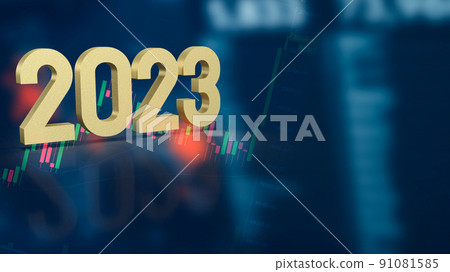 The gold number 2023 on business background 3d... - Stock Illustration ...